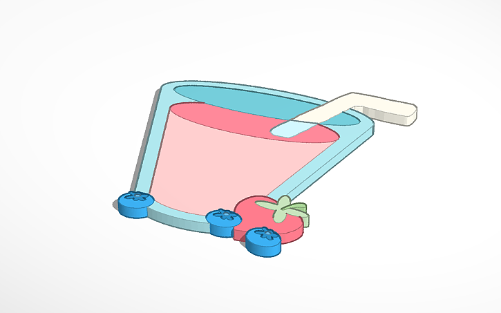 3D design (flat) berry smoothie | Tinkercad