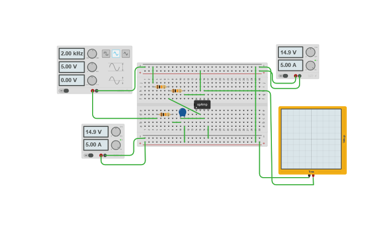 Circuit design Low pass filter - Tinkercad