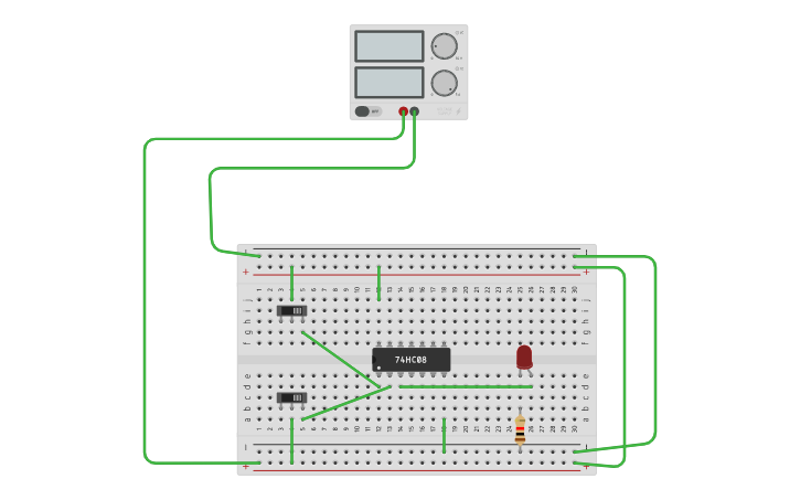 Circuit design AND gate | Tinkercad
