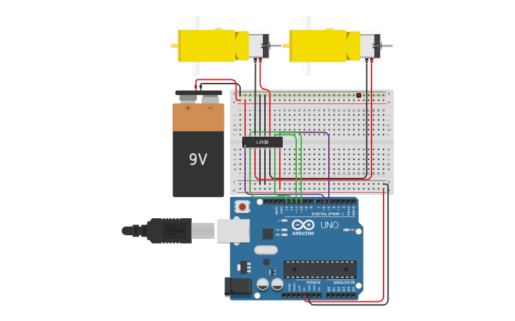 Circuit design Motor de Corrente Continua - Tinkercad