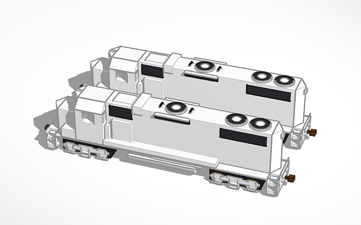 3D design Undecorated EMD GP38-2 and GP40-2 3 Pack - Tinkercad