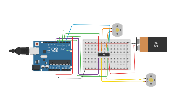 Circuit design l2938 motor - Tinkercad