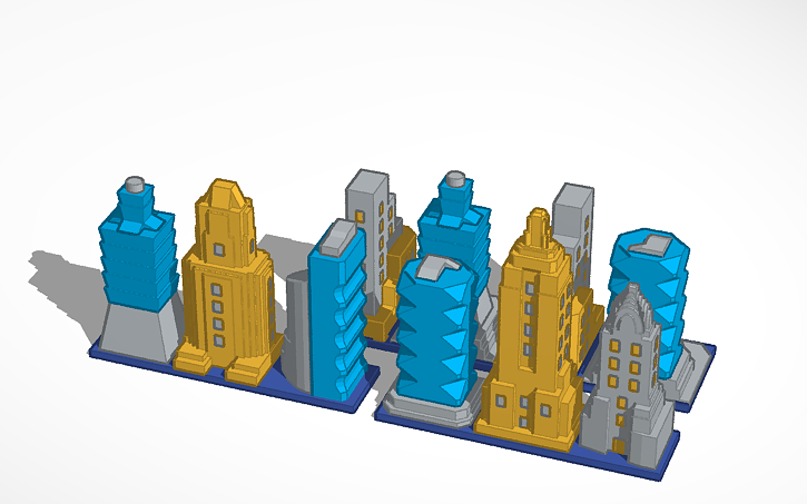 3D design street 8-buildings - Tinkercad