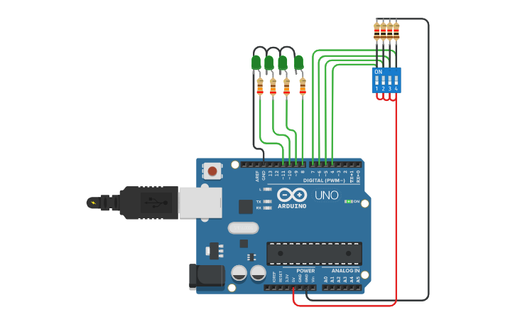 Circuit design initiation boucle | Tinkercad