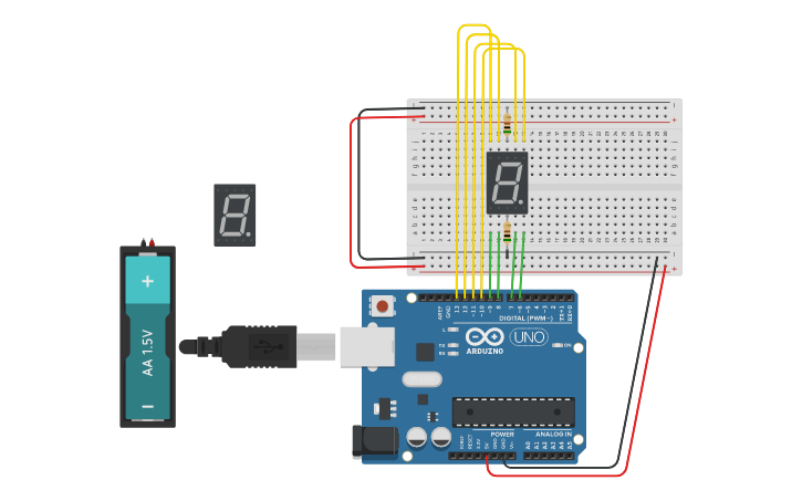 Circuit Design 7 Segment Tinkercad
