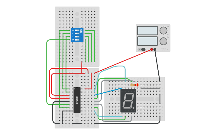 Circuit design Decoder 4511 Giannelli 4Binf | Tinkercad Circuit design Decoder 4511 Giannelli 4Binf | Tinkercad