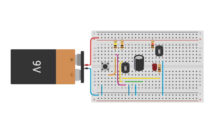 Circuit design Turn Off with transistor - Tinkercad