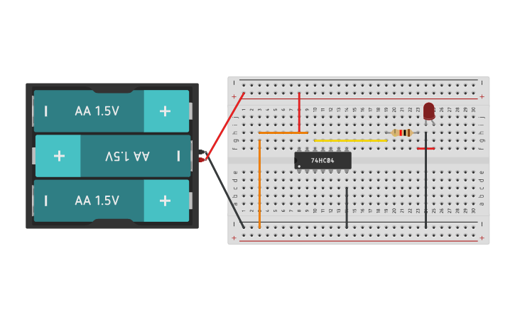Circuit design NOT Gate | Tinkercad
