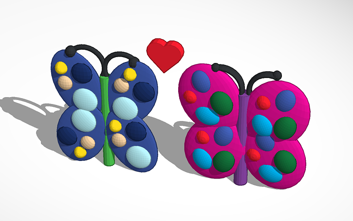 3D design butterfly | Tinkercad