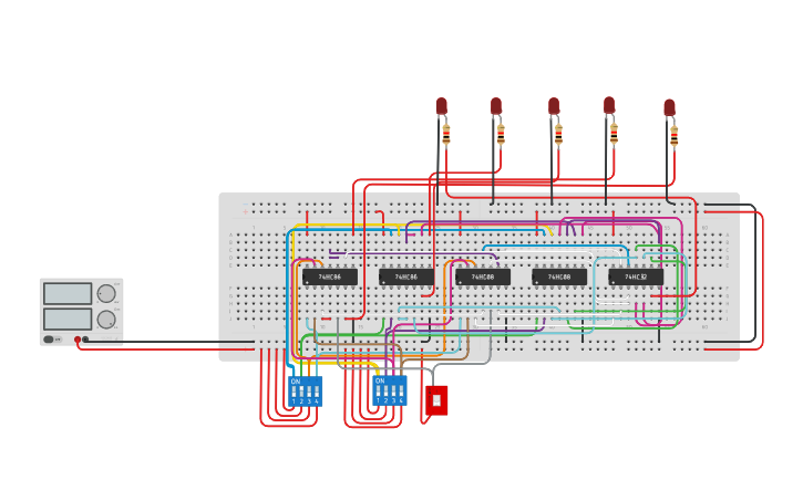 Circuit Design 4 Bit Adder Tinkercad