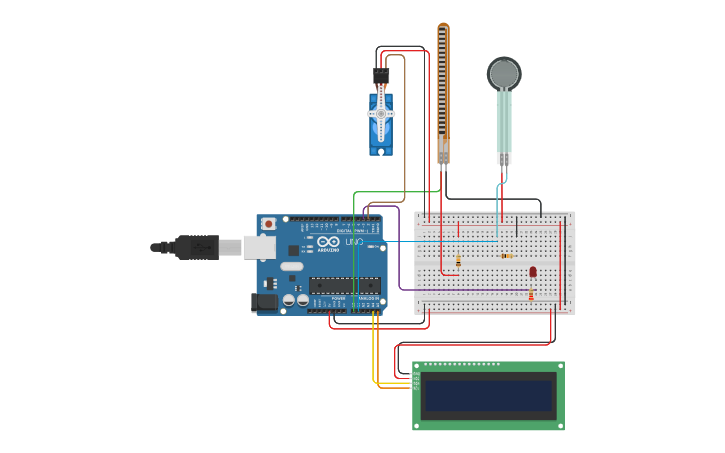 Circuit design Act. 9: Force Sensor and Flex Sensor - Tinkercad