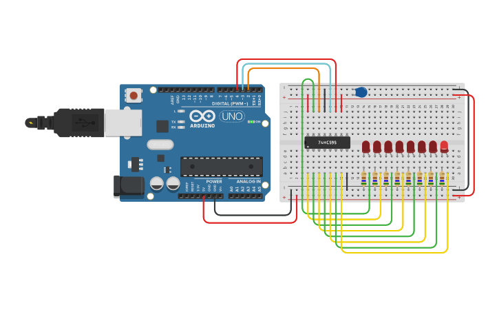 Circuit Design Project 17 Shift Register 8 Bit Binary Counter Tinkercad