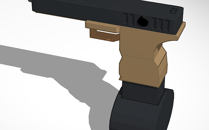 3D design glock 18c with drum mag - Tinkercad