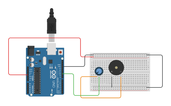 Circuit Design Buzzer Tinkercad