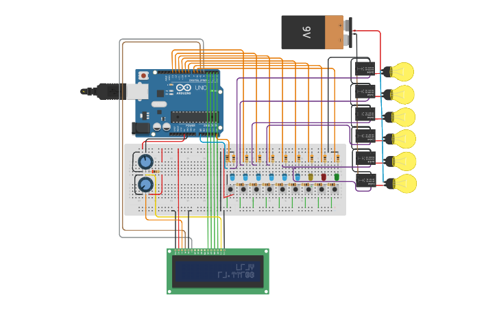 Circuit design Lights Controller. OK - Tinkercad