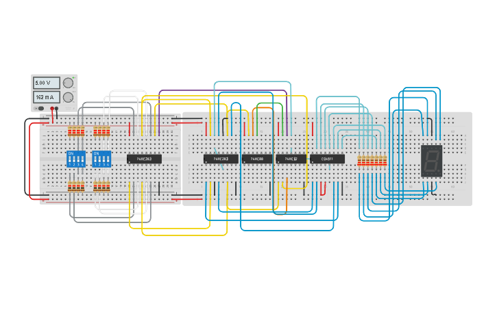 Circuit design sumador - Tinkercad