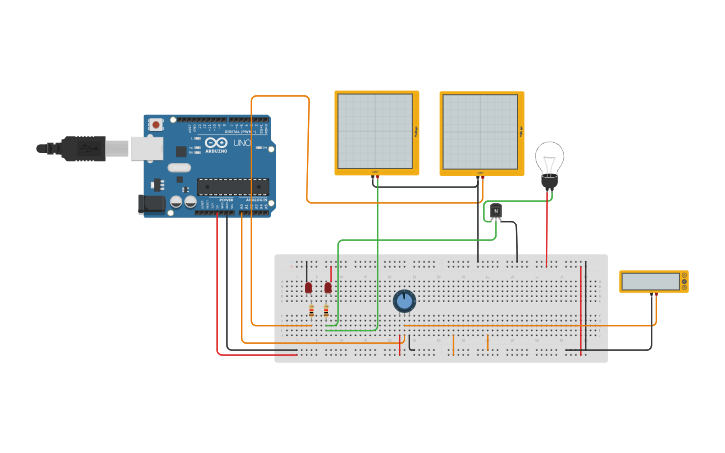 Circuit design simulazione comando bjt arduino - Tinkercad