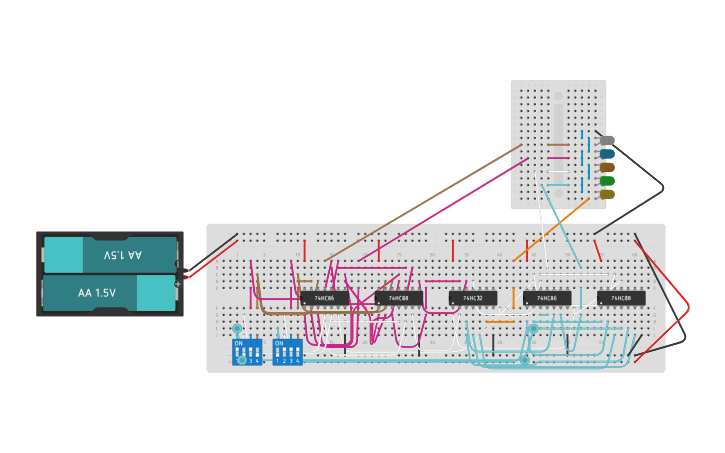 Circuit design sumador de 4 bits julio - Tinkercad