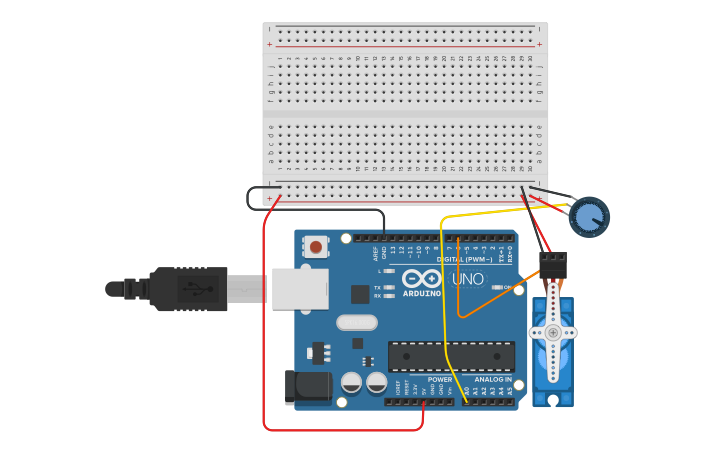 Circuit Design Variable Resistor Servo Motor Tinkercad