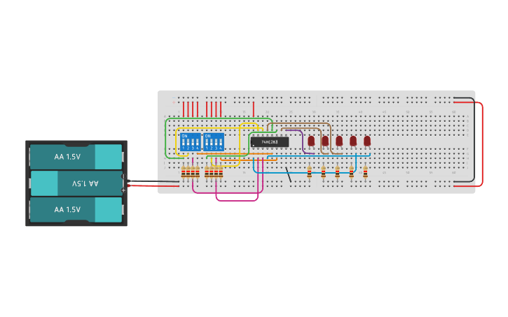 Circuit Design Sumador De 4 Bits Tinkercad