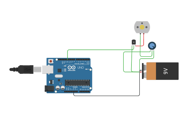 Circuit design Motor com Arduino | Tinkercad