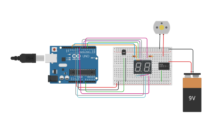 Circuit design KIPAS ANGIN DENGAN SENSOR SUHU - Tinkercad