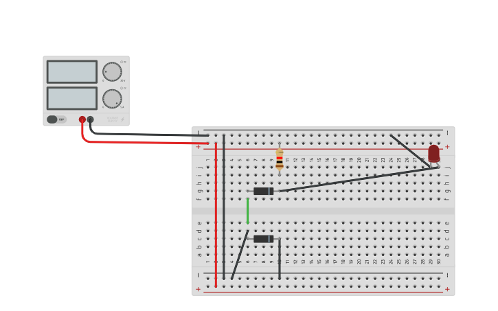 Circuit design Implement NOT gate Diode Resistor Logic - Tinkercad Circuit design Implement NOT gate Diode Resistor Logic - Tinkercad