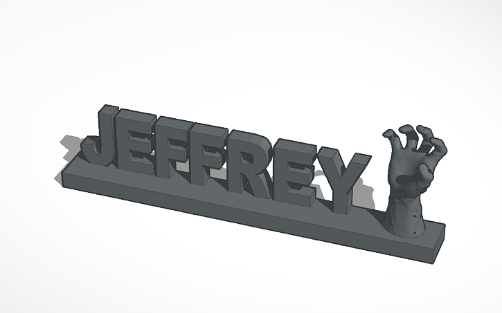3D design name plate - Tinkercad