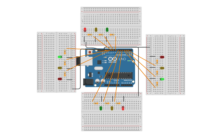 Circuit Design Intersection Simulation Tinkercad 