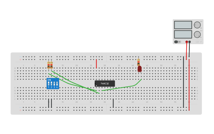 Circuit design IC 7432 - Tinkercad