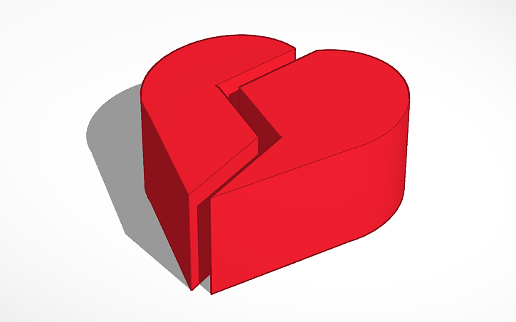 3D design Broken heart - Tinkercad