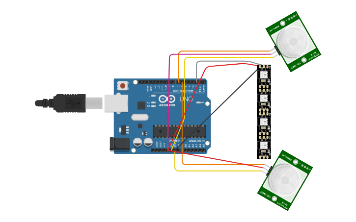 Circuit design Adaptive Headlight System - Tinkercad