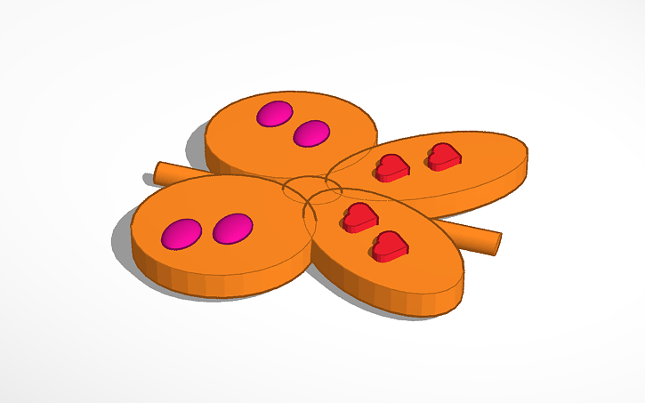 3D design butterfly - Tinkercad
