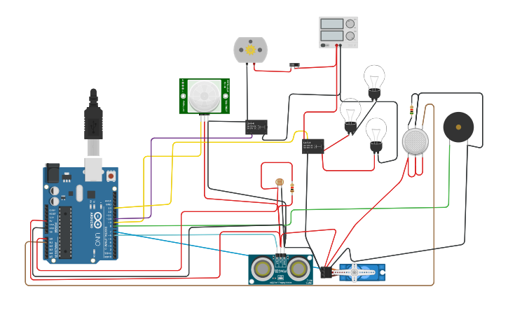Circuit design Project Topic: Smart Home | Tinkercad