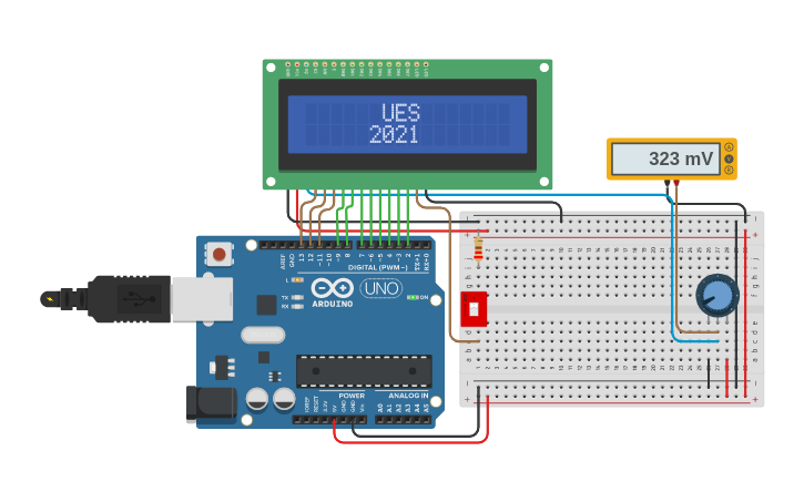 Circuit design Simple_LCD - Tinkercad