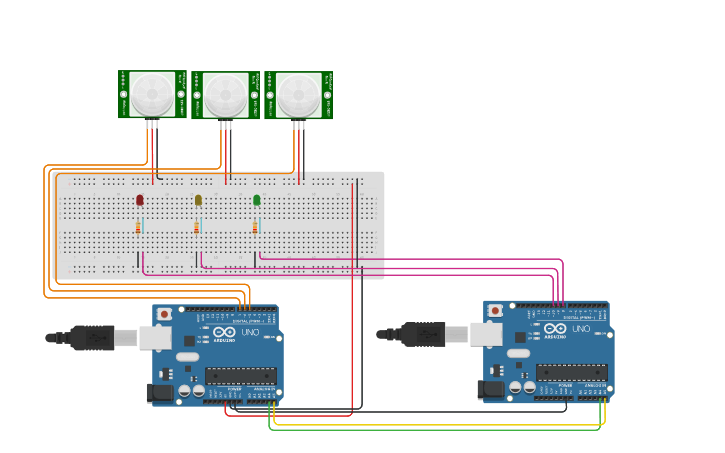 Circuit design Arduino PIR Sensor and LED - Tinkercad
