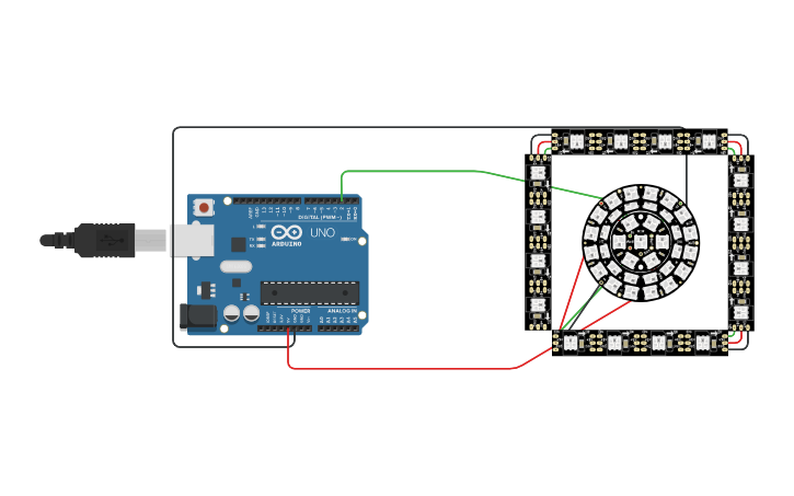 Circuit design Trabalho 2 - Neopixel | Tinkercad