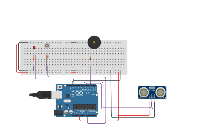 Circuit design Car Parking System | Tinkercad