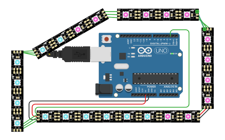 Circuit design Light show - Tinkercad