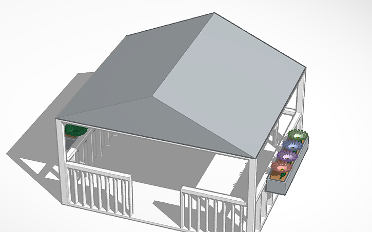 3D design Empty gazebo with plantlife(For TinkerTogether) - Tinkercad