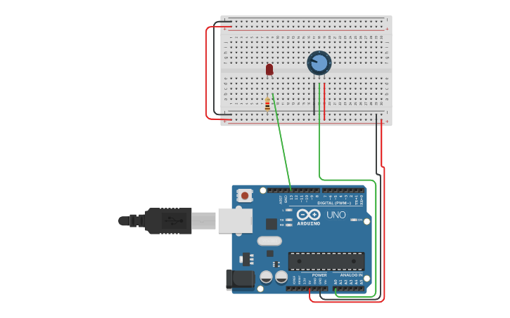 Circuit design potentiometer | Tinkercad