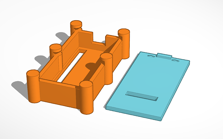 3D design Arduino Nano Case - bottom pins - no ICSP pins - Tinkercad