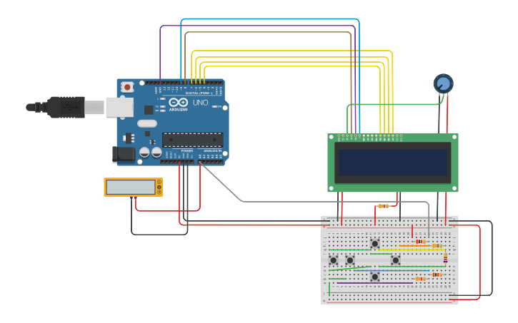 Circuit design Monitor LCD | Tinkercad