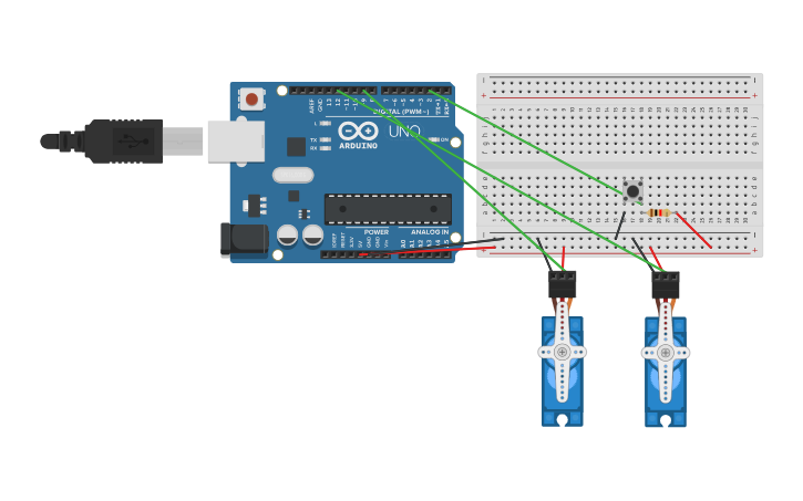Circuit design Servo Giratorio Button - Tinkercad