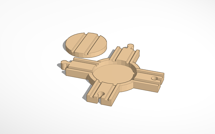 3D design Wooden Train Track Intersection - Tinkercad