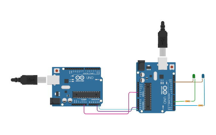 Circuit design INTERFAZ DE COMUNICACIÓN I2C EJEMPLO SIMPLE - Tinkercad