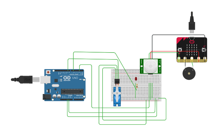 Circuit Design Motion Detector Tinkercad