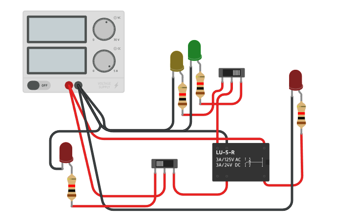 Circuit design Copy of Relay LU-5-R | Tinkercad