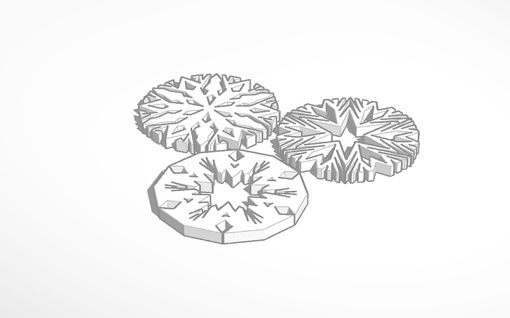 3D design SnowFlakes - Tinkercad