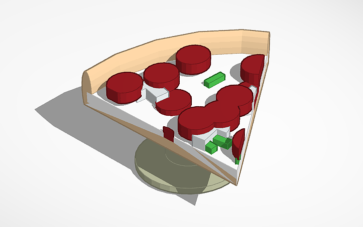 3D design Pizza croc charm - Tinkercad